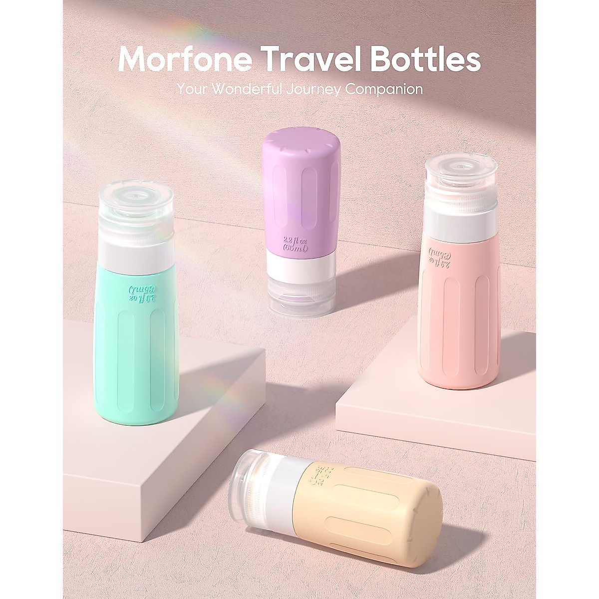 Morfone 16 Pack Travel Bottles Set for Toiletries, TSA Approved Travel Containers Leak Proof Silicone Squeezable Travel Accessories 2oz 3oz for Shampoo Conditioner Lotion Body Wash (BPA Free)