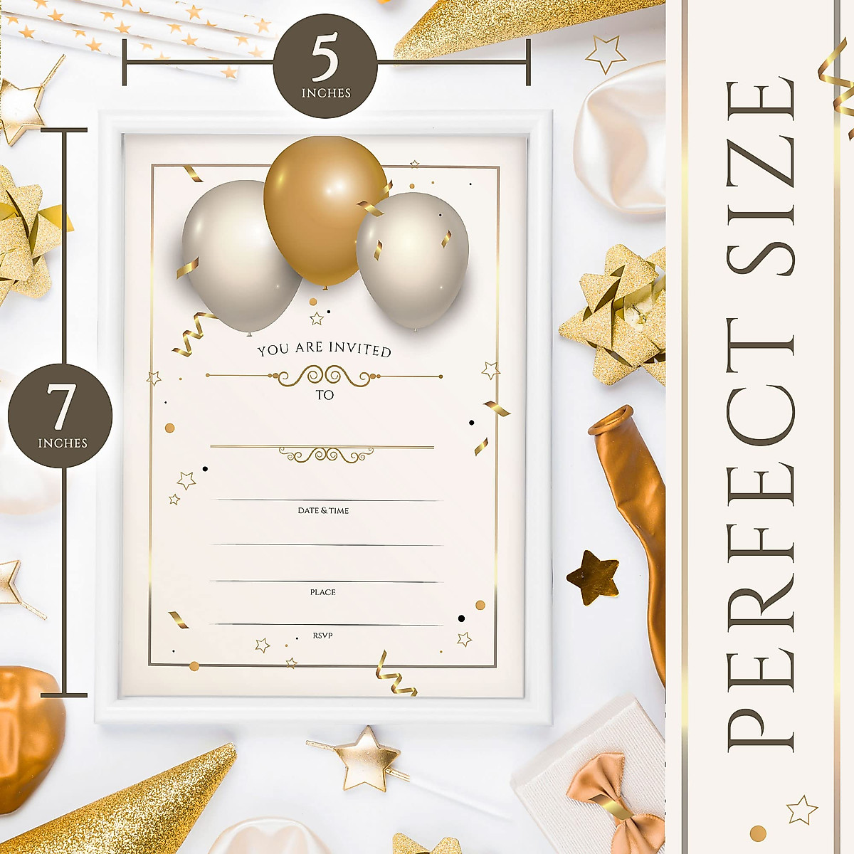 30 Pack Glossy Birthday Party Invitations with Envelopes , Birthday Invites , Birthday Invitation , Invitation Cards , Birthday Invitation Cards