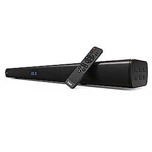 Tribit 38-inch 100W Soundbar for TV: 2.2ch with 6 Built-in Speakers, Bluetooth 5.0 or Optical/Aux/USB/HDMI Connection, 4 EQs, Home Theater System with Remote Control, Wall Mountable, LED Display