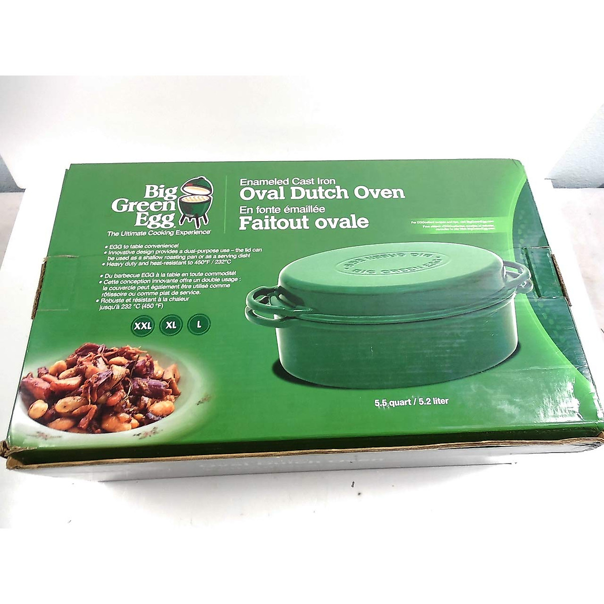 Big Green Egg Oval Enameled Cast Iron Dutch Oven