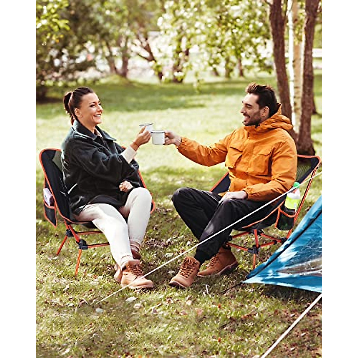 Sportneer Lightweight Portable Folding Camping Chair 2Pack Compact Beach Camp Chairs for Adults Foldable Backpacking Chair Outdoor Collapsible Chair for Camping Hiking Lawn Picnic Travel