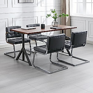 Okeysen Conference Room Chairs Set of 6, 6 Pack Office Guest Chairs & Reception Chairs, Waiting Room Chairs with Sled Base, Modern Leather Office Desk Chair no Wheels.