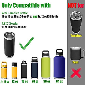 Straw Lid for YETI Rambler Jr. 12 oz Kids Bottle and Rambler 12 18 26 36 64 oz Bottle, Flexible Handle with Straw for Lid and Top Accessories Replacement