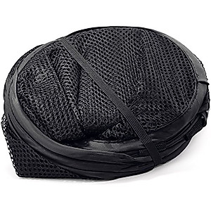 Mesh Popup Laundry Hamper - Two Compartments, Collapsible for Storage and Easy to Open. Folding Pop-Up Clothes Hampers are Great for The Kids Room, College Dorm or Travel. (Black)