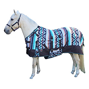 CHALLENGER 76" 1200D Horse Turnout Waterproof Heavy-Weight Winter Blanket Serape 5B107