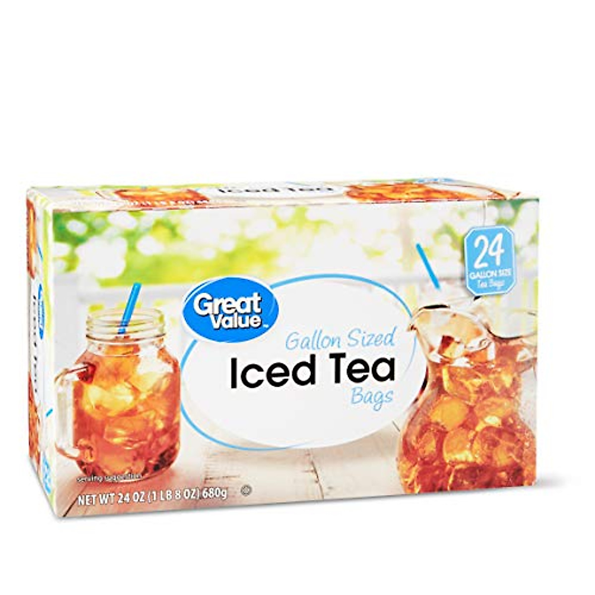 Great Value Iced Tea Bags, Gallon Sized, 24 oz, 24 Count (Pack of 2)