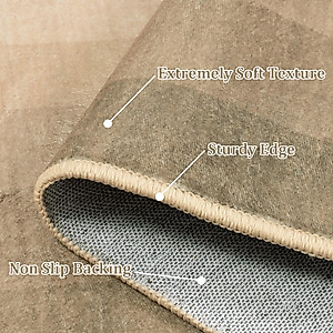 OJIA Washable Area Rugs 8x10, Non Slip Large Living Room Rug, Soft Modern Bedroom Rug Farmhouse Non-Shedding Neutral Rug Low Pile Ultra-Thin Carpet for Dining Room Nursery Office Playroom Dorm