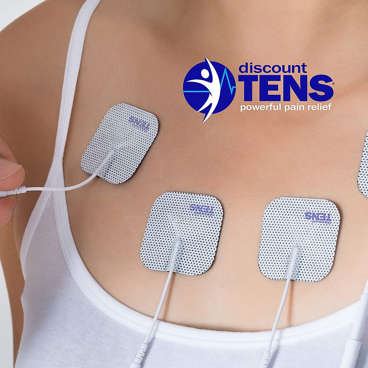 TENS Electrodes, Value Wired Replacement Pads for TENS Units, 40 TENS Unit Electrodes (2in x 2in, 40 Pack) Discount TENS Brand