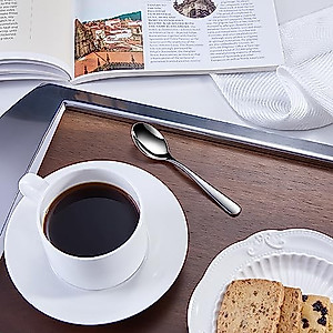 KEAWELL Premium 6-Piece Louise Demitasse Espresso Spoons, 4.3 Inches 18/10 Stainless Steel Mini Coffee Spoons, Dishwasher Safe