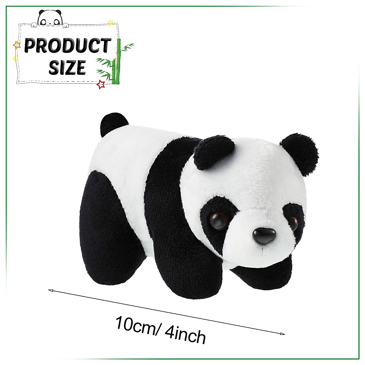 6 Pieces Mini Panda Plush Toy 4 Inch Stuffed Panda Soft Tiny Panda Doll Panda Plush Hanging Pendant Ornament for DIY Keychain Birthday Xmas Decorations Party Favor Chinese Souvenir (Walking Style)