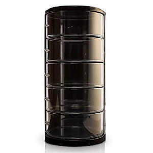 ELYPRO Premium Acrylic Belt Organizer - Sleek, Multi-Functional Storage for Belts, Jewelry, Makeup & Hair Accessories - Transparent, Rotating Drawers, Stackable & Wall-Mountable Design