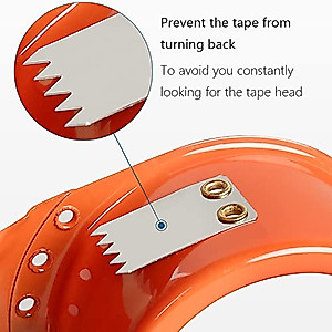 PROSUN 2 Pack Metal Packing Tape Dispenser Gun: 2-inch Wide Tape dispensers/3-Inch Inner Paper Core(2"Orange+2"Blue)