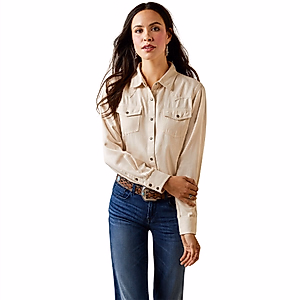 Ariat Female REAL Jurlington Snap Shirt Sandshell Small