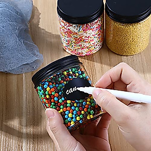 8 OZ Plastic Jars with Lids, (Crazystorey)24 Pack Clear Small Plastic Leak-proof Sealed Storage Jar Slime Containers for Kitchen Household Food Dry Goods Creams Included Extra Label and Pen