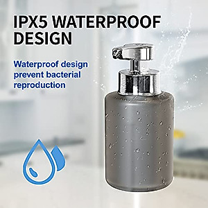 SYMINI Automatic Soap Dispenser, 11 oz Foam Hand Soap Dispenser, Rechargeable Touchless Foam Soap Dispenser for Bathroom Kitchen Office (Grey)