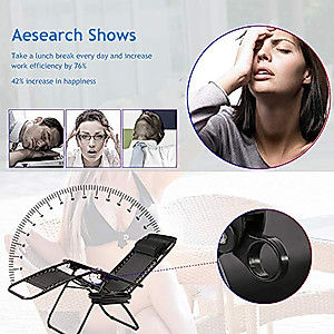 Zero Gravity Chair Patio Lounge Recliners Adjustable Lounge Outdoor Chairs with Pillows and Cup Holder for Backyard, Poolside, Garden, Pool, Beach, Lawn, Deck,Yard,Set of 2