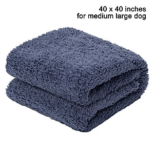 Dog Blanket, Soft and Warm Pet Throw for Dogs & Cats, Baby Girls & Boys, Plush Throw Blankets for Couch, Sofa, Travel and Camping (40"x40", Dark Blue)