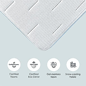 Mellow 12 Inch Olaf Gel Memory Foam Mattress with Cooling Fabric, Made in USA, CertiPUR-US Certified Foams, Oeko-TEX Certified Eco Cover, Quilted Comfort Top, King,Grey