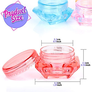 40Pcs Cosmetic Containers, HNYYZL 3 Gram Sample Empty Container Plastic Travel Pot Jar, for Eye Shadow Nails Powder Jewelry Earrings Lotion Cream Sample Make-up Storage(8 Colors, 3ML)