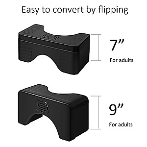 EASICOZI Potable Bathroom Squat Stool, Convertible Squatting Toilet Stool from 7” to 9” Height, Foldable Toilet Step Stool for Adult and Teens（Black）