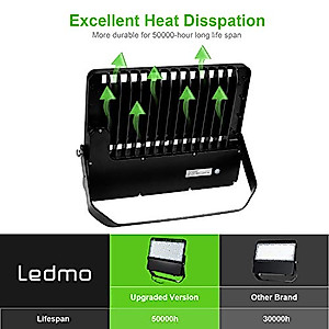 LEDMO 1500W Eq 31200LM LED Stadium Lights for Outdoor Sports - High-Intensity 240W Floodlights for Energy-Efficient Illumination of Large Venues, Waterproof & Durable Commercial Lighting (3 Pack)