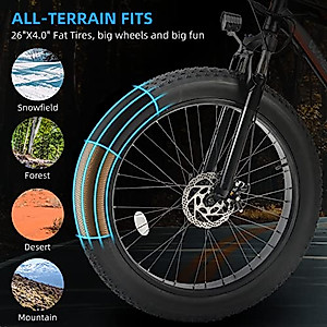 Wheelspeed Electric Bike 26" X 4.0", 500W Motor & 20 MPH Fat Tires Electric Mountain Bike for Adults, 70 Miles Electric Bicycle with 48V 14.5Ah Removable Battery, 7-Speed E-Bike (White)
