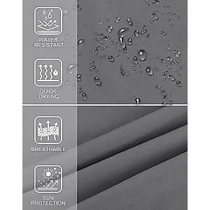 Surenow Men's Hiking Cargo Shorts Lightweight Quick-Dry Shorts Summer Outdoor Fishing Shorts Camping Travel Shorts for Men Grey