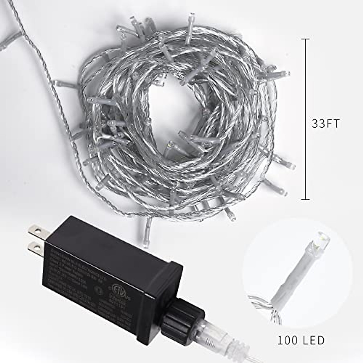 Fairy Lights Plug in, 32FT 100 LED Waterproof Copper Wire Twinkle Firefly Lights with UL Adaptor, Starry String Lights for Bedroom Indoor Outdoor Garden Patio Christmas Wedding Decorative (Warm White)