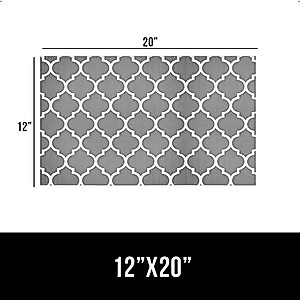 Gorilla Grip Drawer and Shelf Liner for Cabinet, Slip Resistant Non Adhesive Protection for Kitchen, BPA Free Smooth Surface Plastic Liners for Cabinets, Bathroom Cupboard Drawers, 12x20, White Gray
