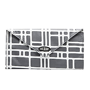 Big Skinny Women's RFID Blocking Slimvelope Tri-Fold Checkbook with Purple Interior, Holds Up to 40 Cards, Graphite Cobble