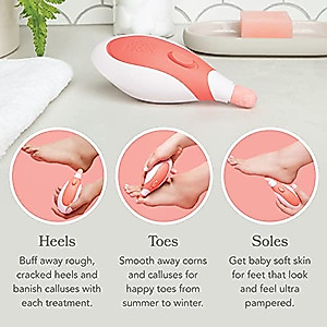 Pedi Peach Precise Pedi Professional Pedicure Kit, Powerful Electric Callus & Corn Remover Foot Scraper, Foot Care Tool for Dead & Cracked Skin, Portable Electronic Foot File