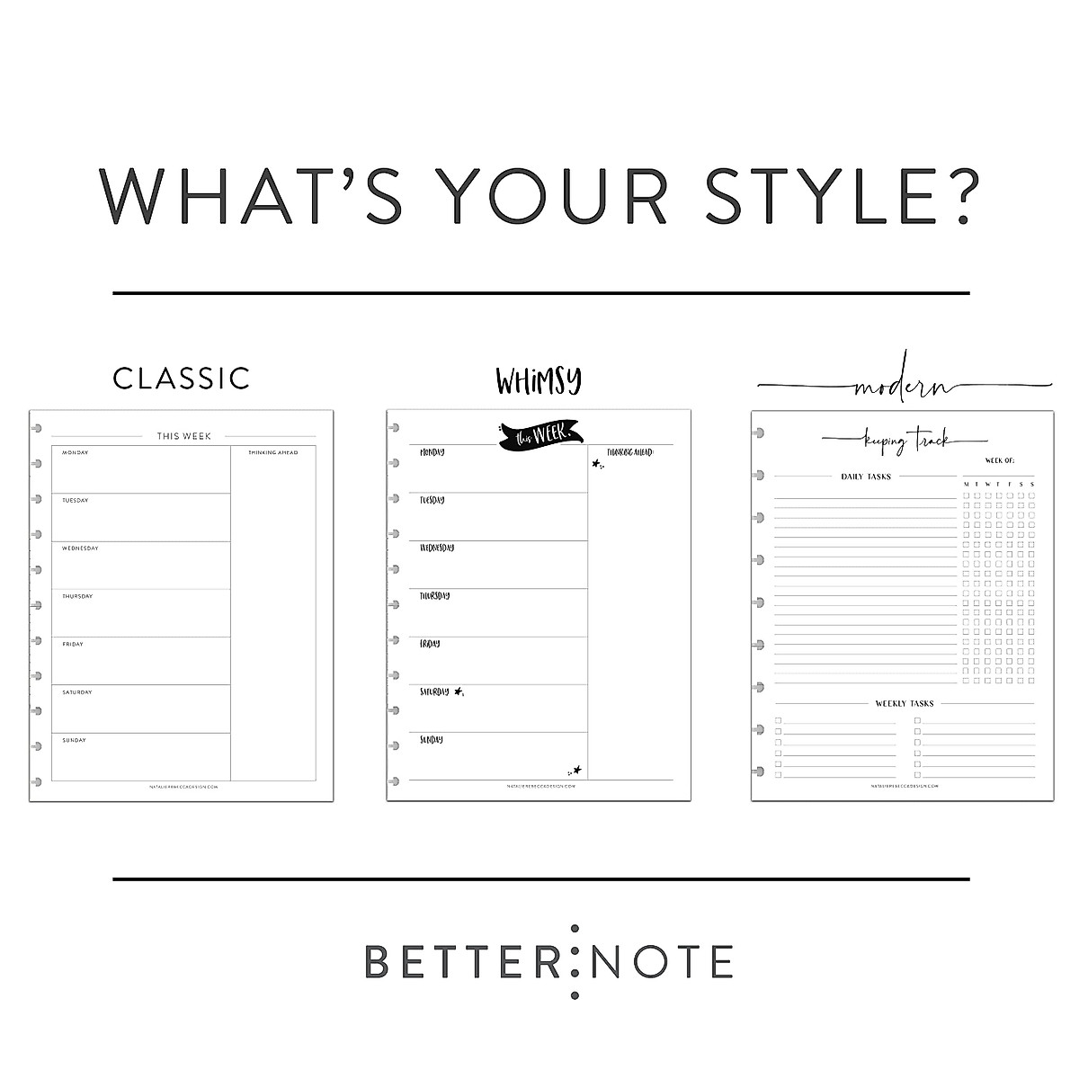 BetterNote Hourly Undated Calendar Refill for Discbound Notebook, Weekly Appointment Book, Fits Disc Levenger Circa, Arc, TUL, Big Happy Planner, Talia (Classic- 6 months, 11-Disc, 8.5"x11")