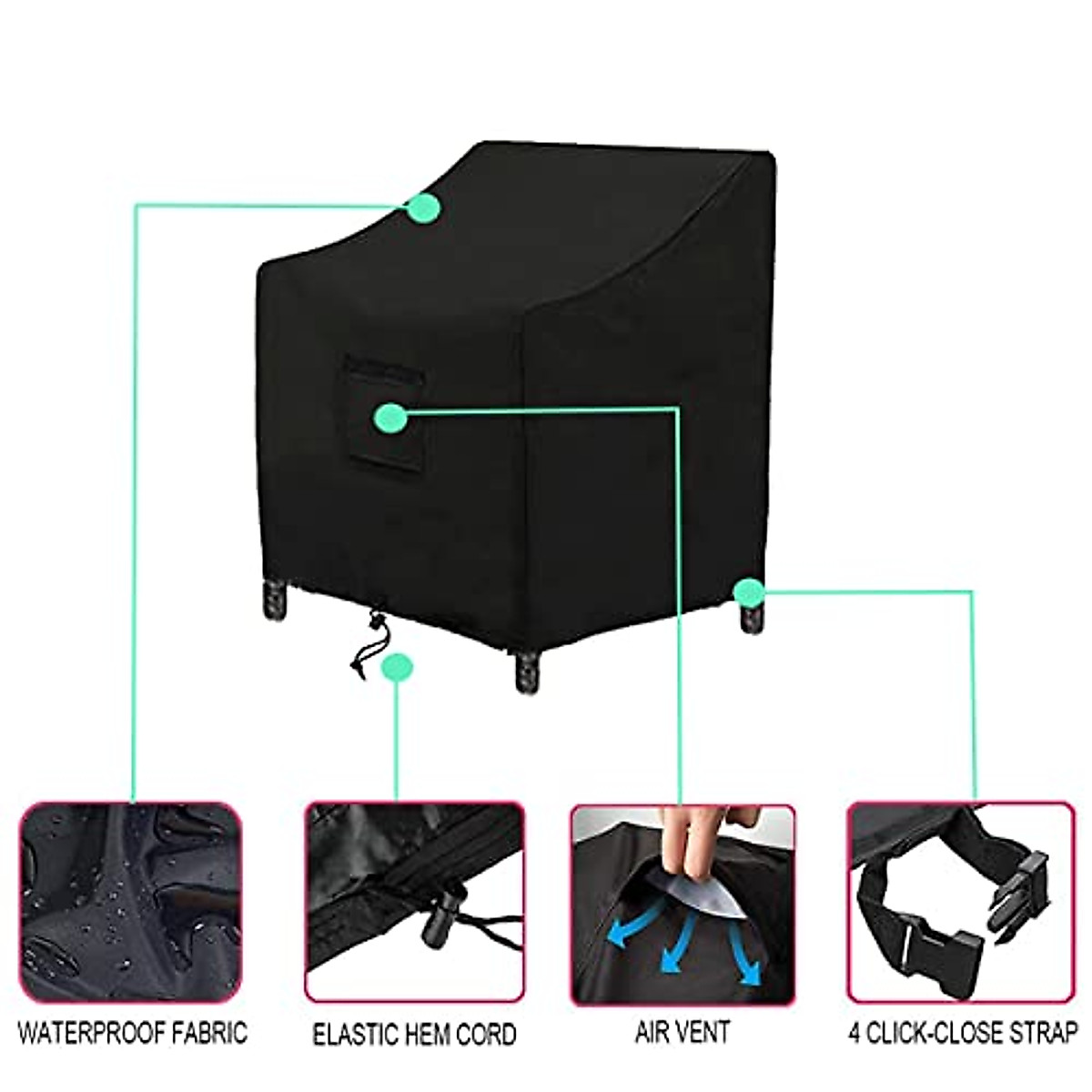 SIRUITON 3 Piece Outdoor Veranda Patio Garden Furniture Cover Set with 600D Durable and Water Resistant Fabric,Fit for Outdoor Wicker Patio Furniture Sets/Rattan Chair Conversation Sets