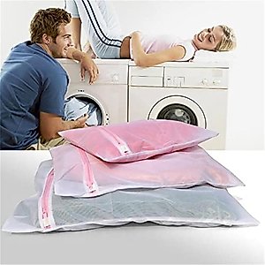 ShanLily Large Heavy Duty Mesh Wash Laundry Bag, Net Fabric Durable and Reusable Wash Bag,Travel Organization Bag for Clothes,Jeans,Bath Towels,Bed Sheets