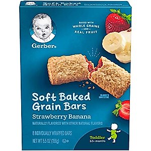 Gerber Graduates for Toddlers Cereal Bars, Strawberry Banana, 8 ea