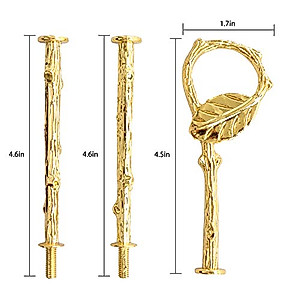 Happy Will 3 Tier 14" Heavy Metal Cake Stand Holder Fruit Plate Stand Fitting Hardware Rod with Stylus (Golden_Leaves)