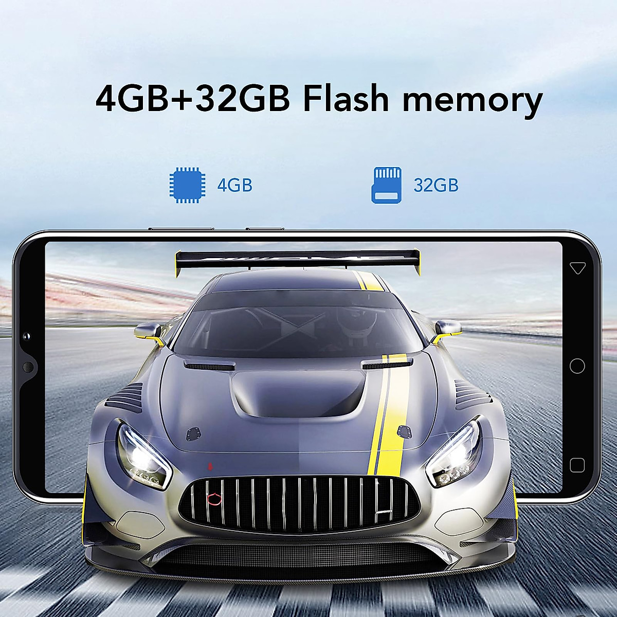 Unlocked Cell Phone, 3G Mobile Phone, 5.0in FHD HD Screen, 4GB RAM 32GB ROM, Dual Card Dual Standby Smartphone, 5MP+8MP Camera, WIFI, BT, 3500mah Battery (US Plug)