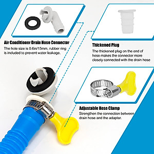 Air Jade 3/5'' Air Conditioner Drain Hose Connector Elbow Fitting with 5.2ft AC Water Drain Hose Kit, Replacement Parts for Mini Split Units and Window AC Units