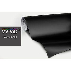 Matte Deep Black 3ft x 5ft Car Wrap Vinyl Roll with Air Release 3MIL-VViViD8