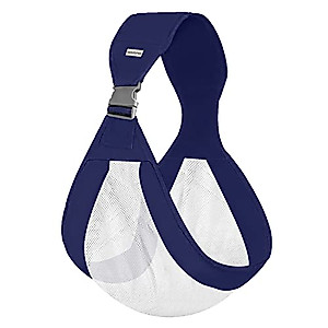 Adjustable Baby Sling Carrier for Newborn, Breathable Mesh One Shoulder Baby Holder Carrier, Baby Slings for Toddler Up to 45lbs (Dark Blue)