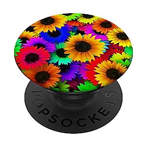 Sunflower Pop socket Colorful Flowers Floral Yellow Blue Red