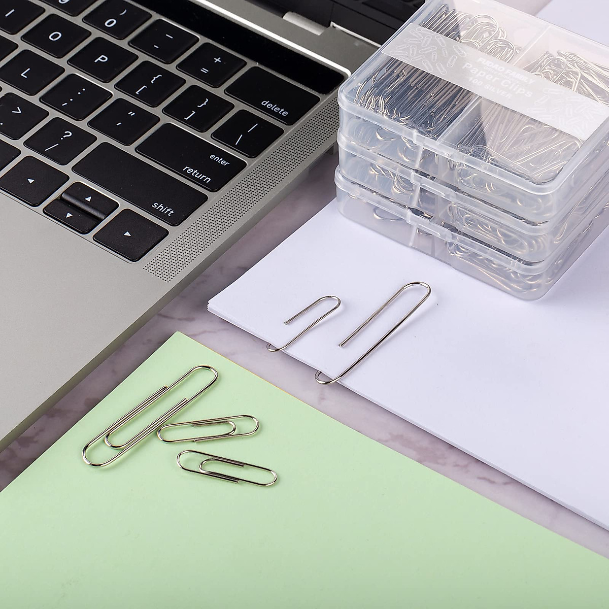FUDAO FAMILY Paper Clips Assorted Sizes, Large Paper Clips, Small Paper Clips, Paper Clip, Paperclips, Pack of 3 Boxes of 100 Clips Each (300 Clips Total)