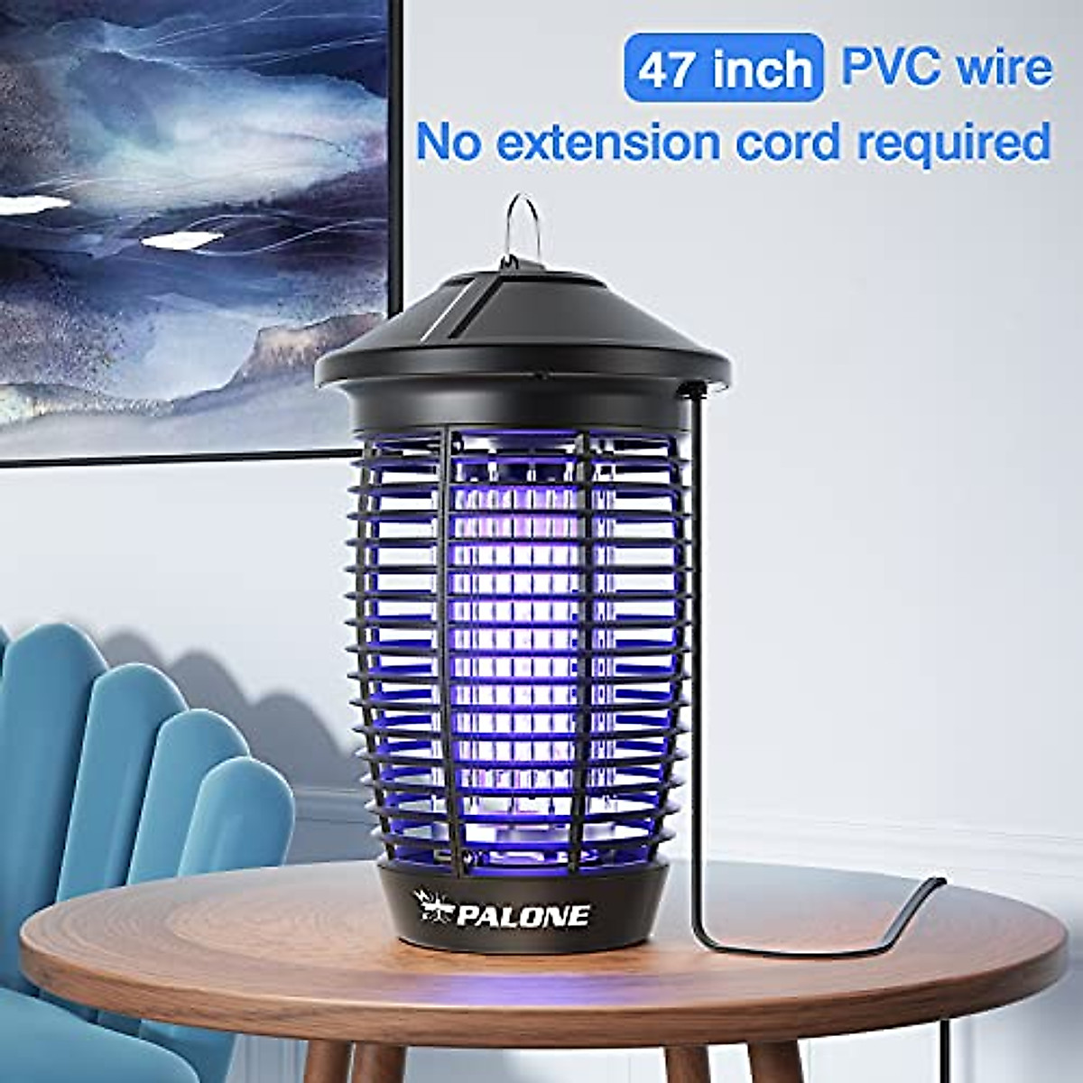PALONE Electric Bug Zapper for Outdoor/Indoor, 4500V 20W Mosquito Zapper Indoor, Waterproof Mosquitos Killer Outdoor, Fly Zapper for Home Garden Back Yard Patio