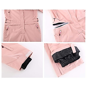 RIUIYELE Women's One Pieces Ski Suits Jumpsuits Couple SKi Suit Coveralls Winter Outdoor Waterproof Snowsuits for Snow Sports