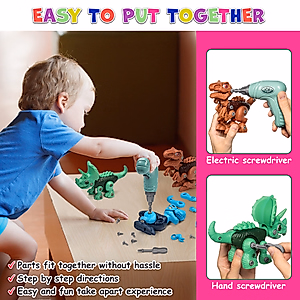 Take Apart Dinosaur Toys for Kids 3-5 6 7 - STEM Building Toys for 3 Year Old Boys - Boys Toys for 4 Year Old Boys - STEM Toys for 5 Year Old Girl Birthday Gifts - Dinosaur Toys for Kids 5-7