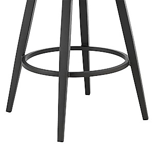 Zella Outdoor Patio Swivel Counter Stool in Aluminum with Light Gray Rope and Earl Gray Cushions