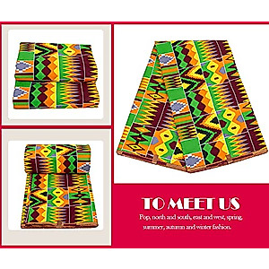 African Fabric Cotton Ankara Print Fabric 6 Yards for Party Dress