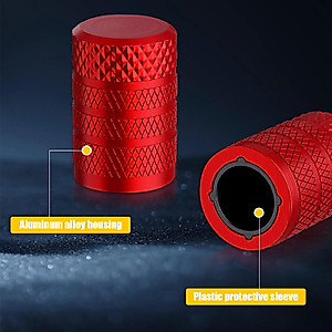 UGSHY 4 PCS Tire Valve Stem Caps for Car, Alloy Tire Valve Cap Set, Universal for Cars Trucks Motorcycles SUVs (Red)