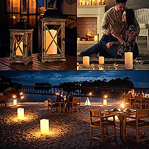 salipt Flameless Candles, LED Flickering Candles Set of 6 (H 6" xD 3") Battery Operated Candles,Waterproof Flameless Candles, Resin Plastic, Indoor Outdoor Use,White