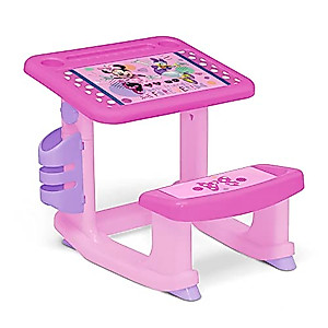 Disney Minnie Mouse Draw and Play Desk by Delta Children – Includes 10 Markers and Coloring Book, Pink